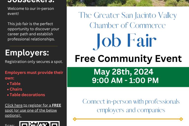 The Greater San Jacinto Valley Chamber of Commerce Job Fair | Riverside County Workforce Development
